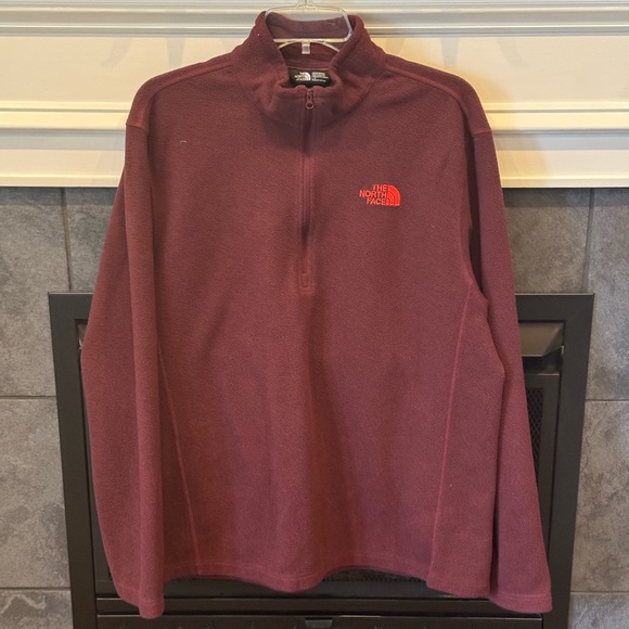 The North Face | Shirts | The North Face Maroon Fleece Quarter Zip ...